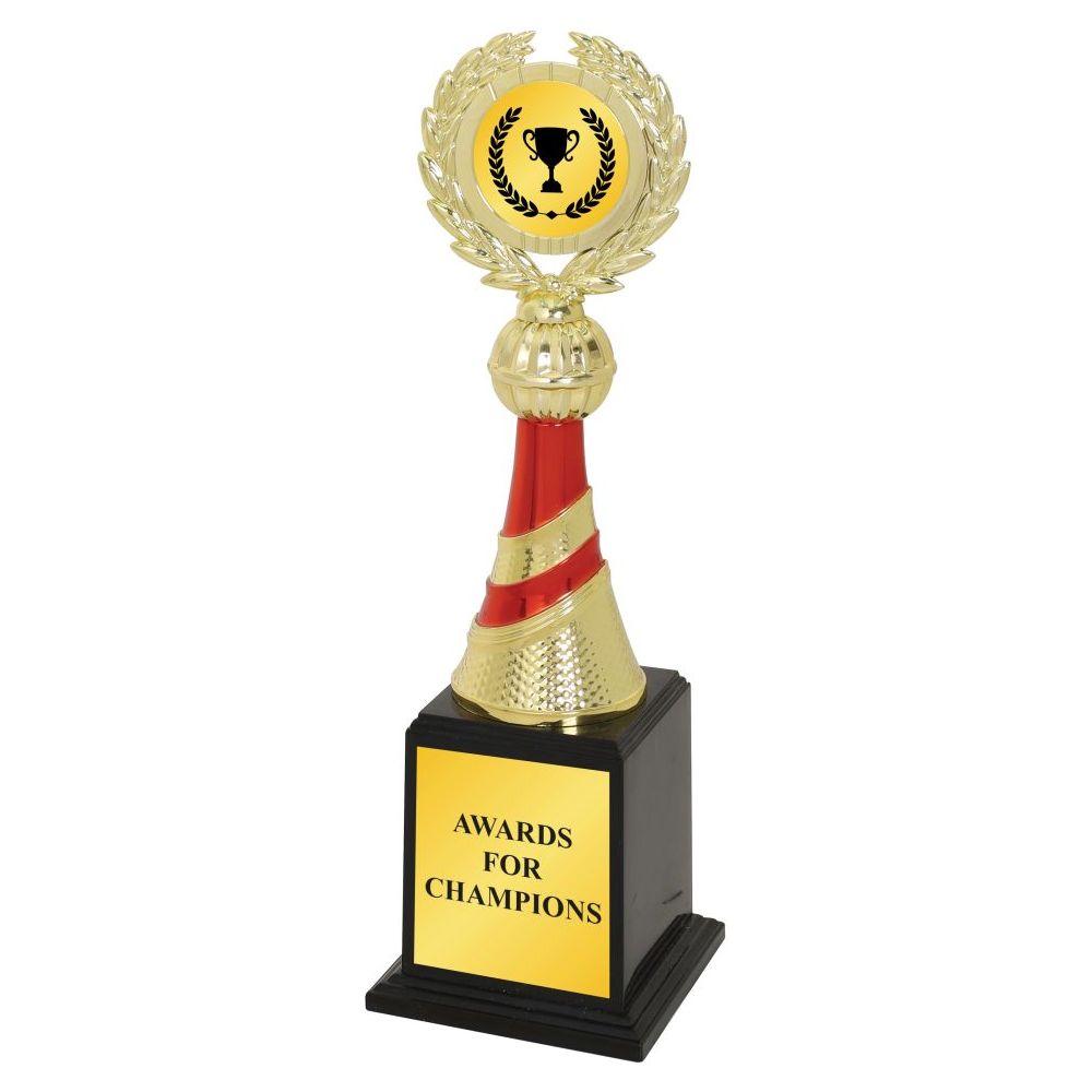 Economy Trophy 19552 Gold Red - Medal Supplier | Award Ribbon ...